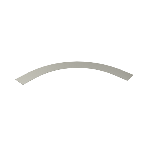 Curved metallic strip shown on a plain white background.